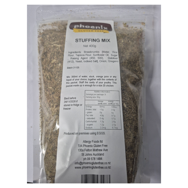 Phoenix Bakery Stuffing Mix 400g - Gluten Free Shop