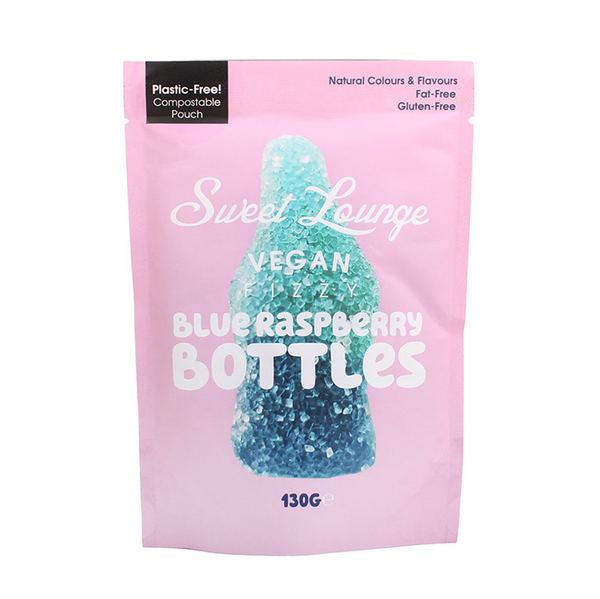 Sweet Lounge Vegan Fizzy Blue Raspberry Bottles 130g - Bulk Buy Discou ...